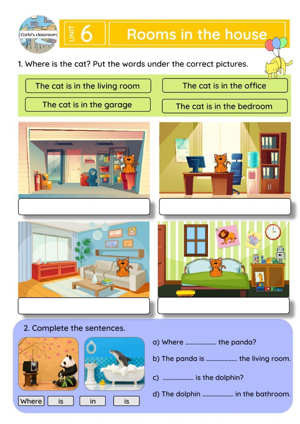 Rooms in the house 288617 | YolandaSQ | Live Worksheets