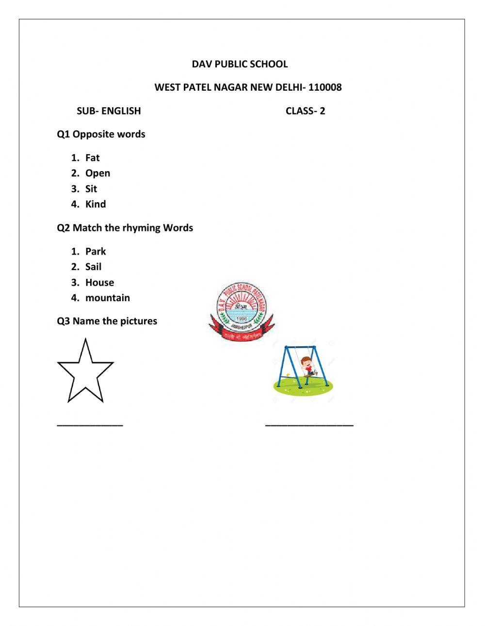 Class 2 worsksheet 2851 | mamtamahendru | Live