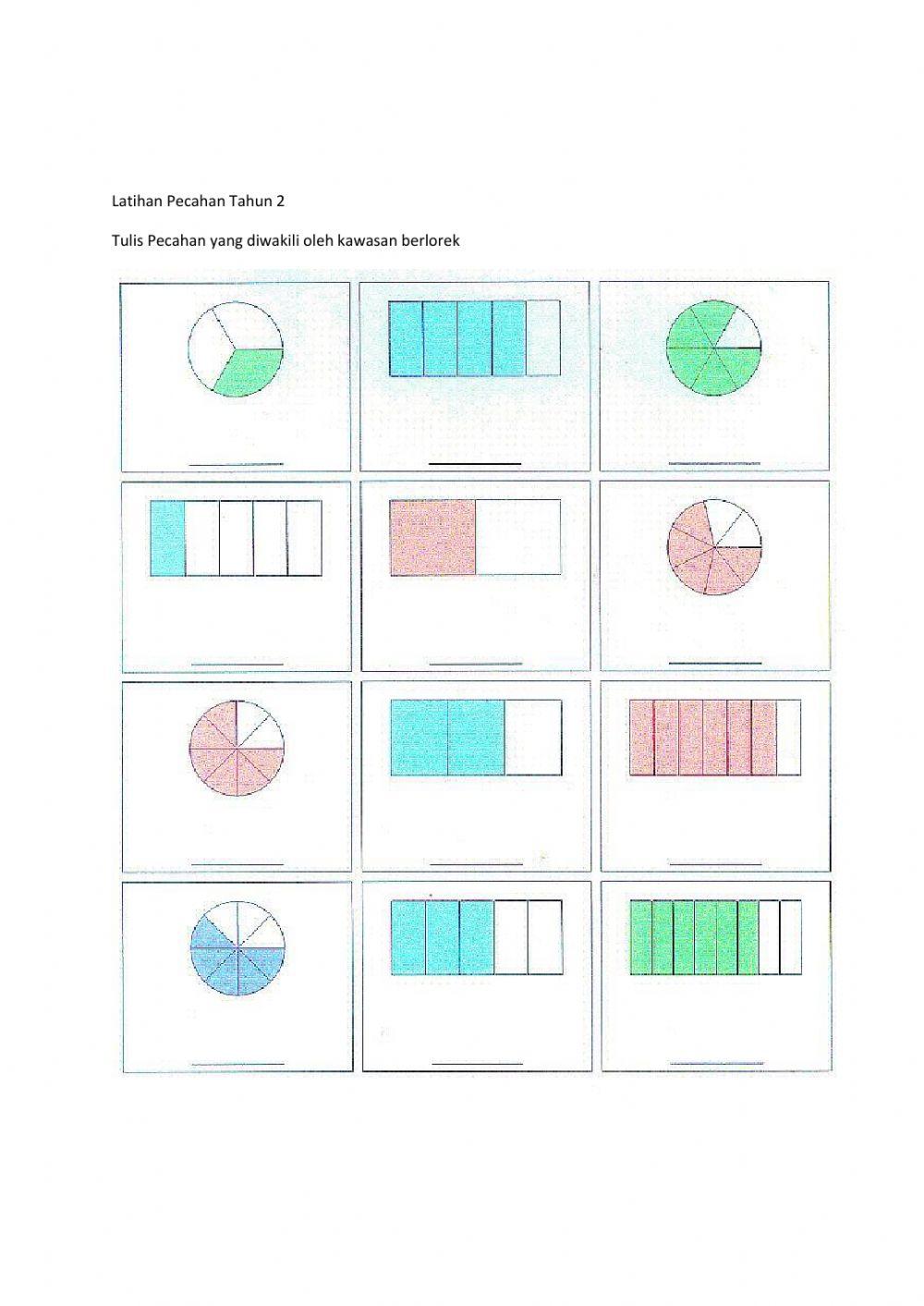 Pecahan | Free Interactive Worksheets | 289419