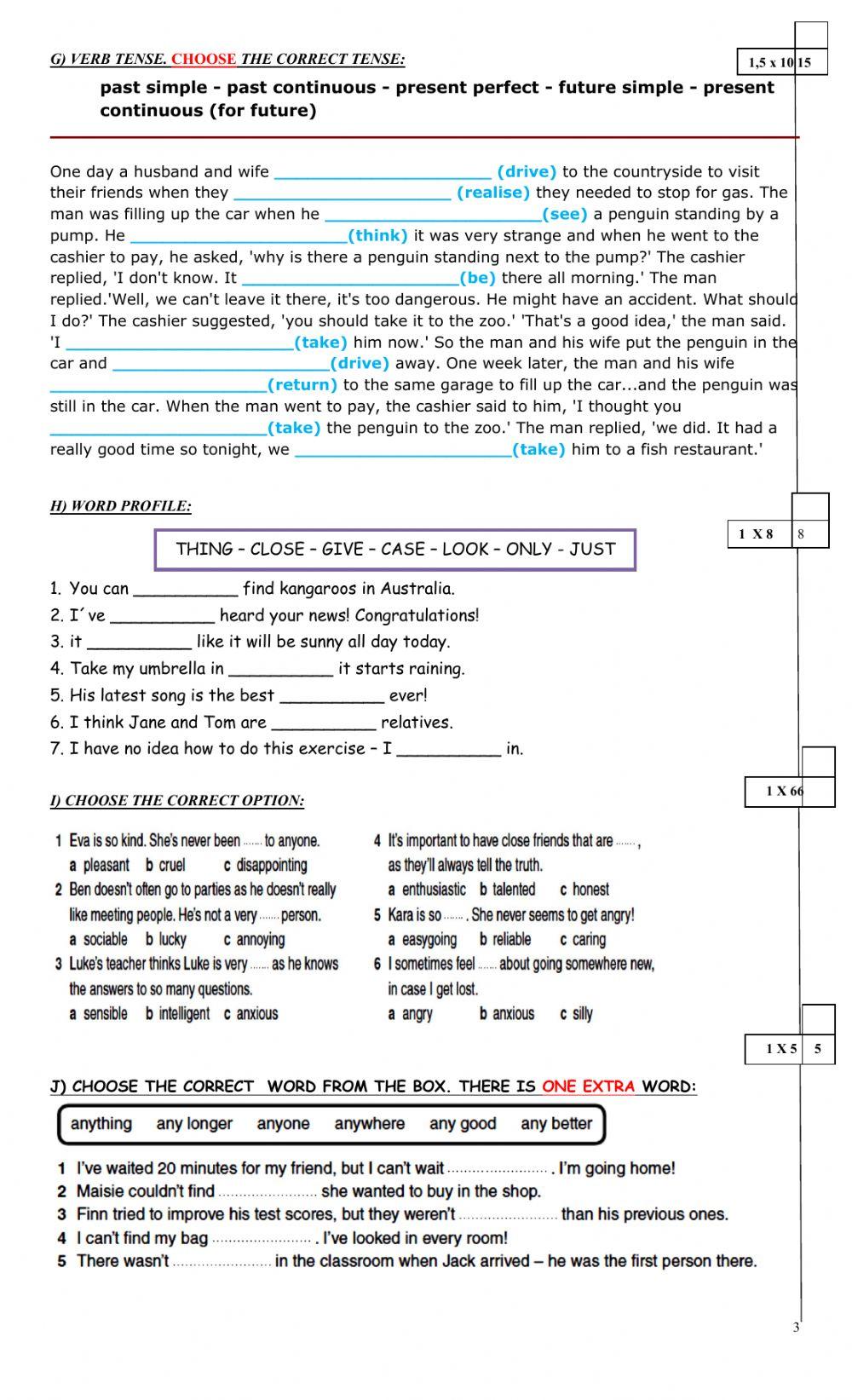 1st term test revision worksheet | Live Worksheets