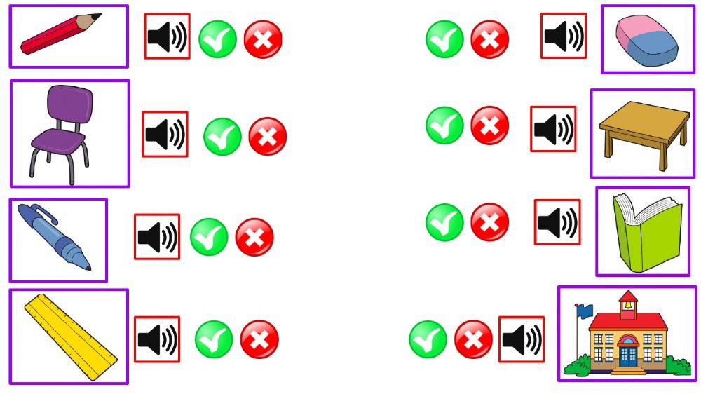 School Objects - Listen and choose 250742