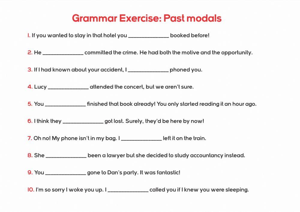 250833 | Modal verbs (Past) | Dickinson | LiveWorksheets