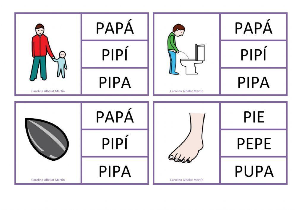 251038 | Lectura de palabras: Palabras con P | Mi rincón