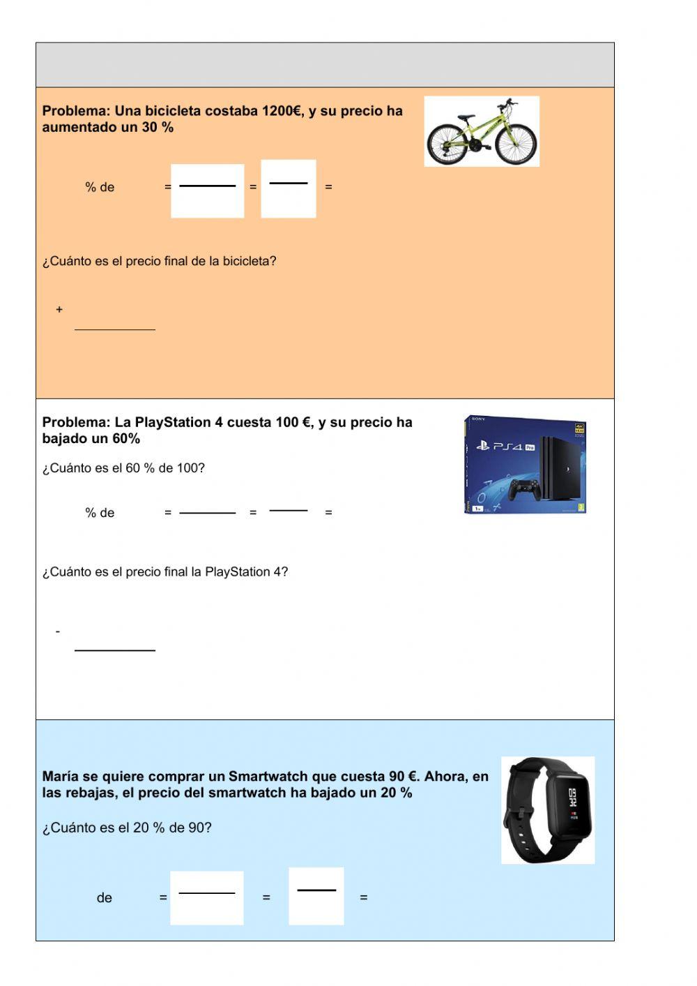 Porcentajes matematicas exercise | Live Worksheets