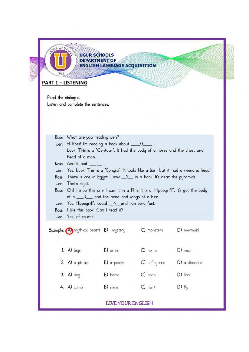 GRADE 4 QUİZ 1 online exercise for | Live Worksheets