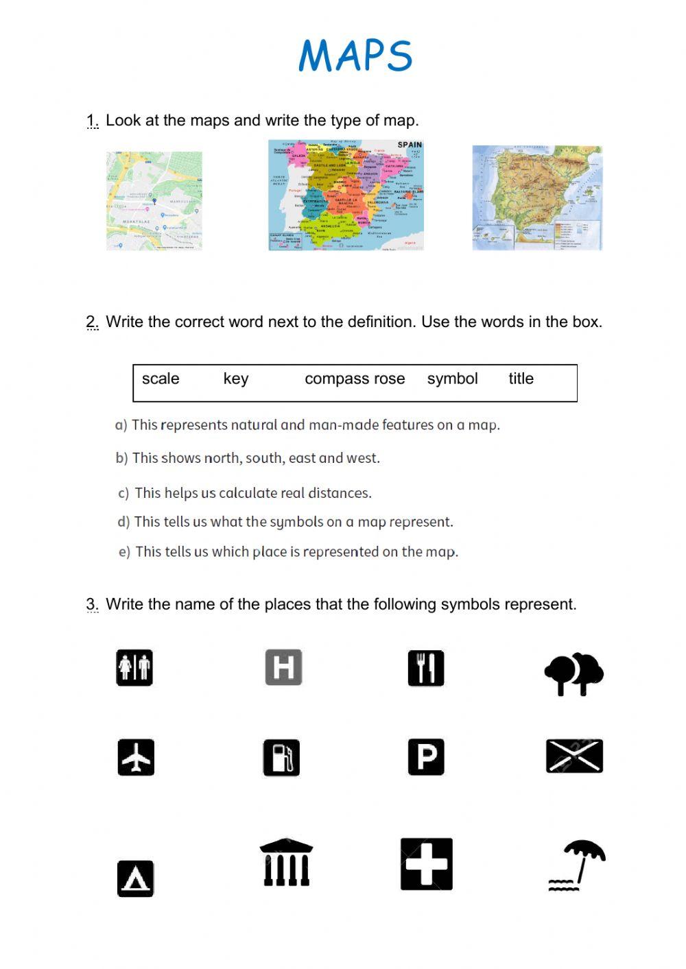 Maps | Free Interactive Worksheets | 251824