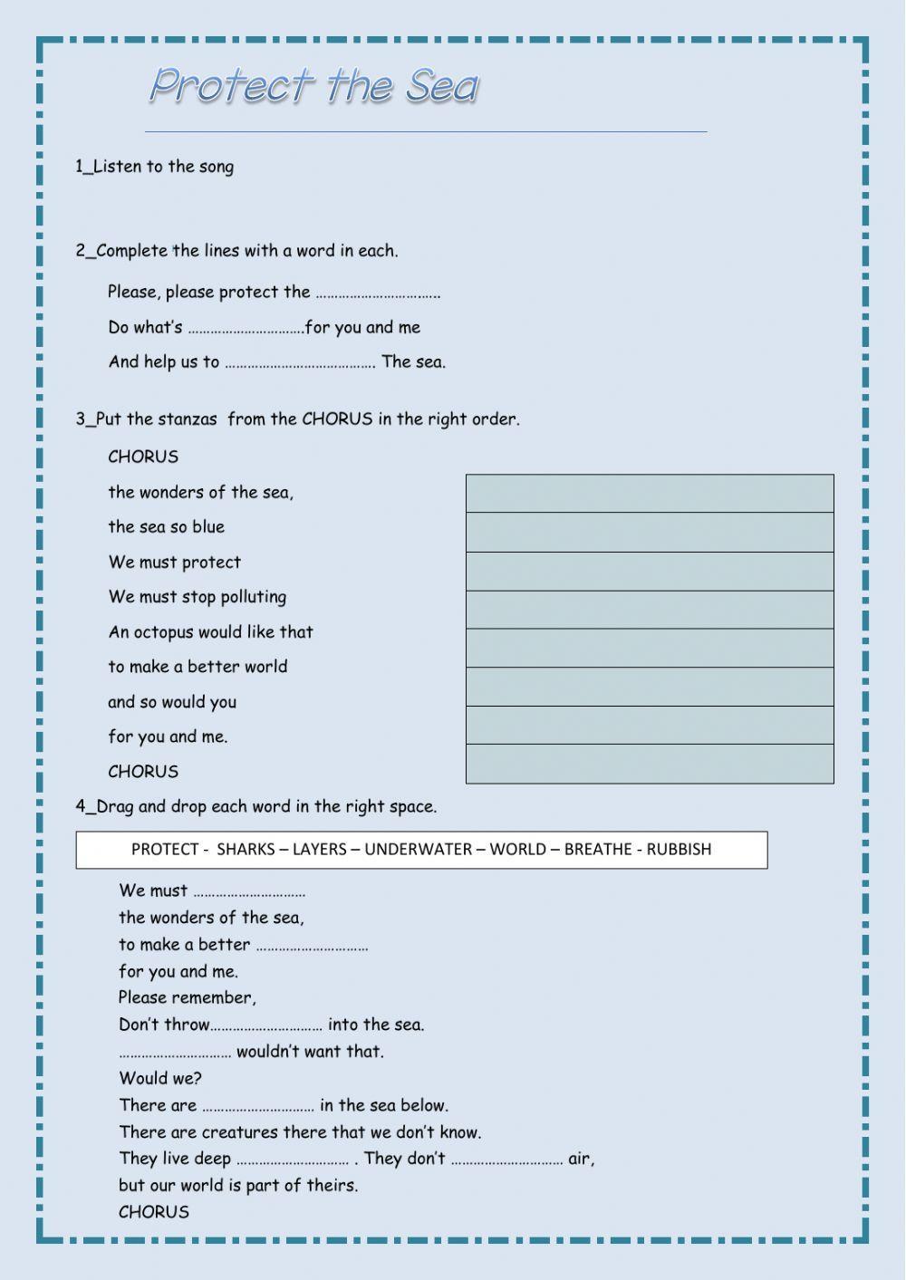 252116 | Protect the Sea Song | mmacedo | LiveWorksheets