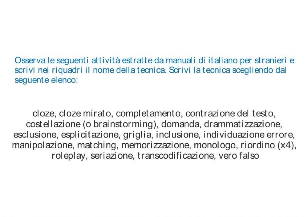 Le tecniche didattiche online exercise for | Live Worksheets