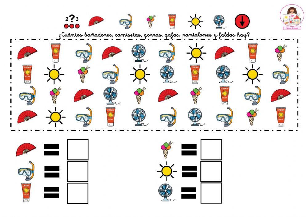 252945 | Cuenta los elementos | AnaisCM | LiveWorksheets