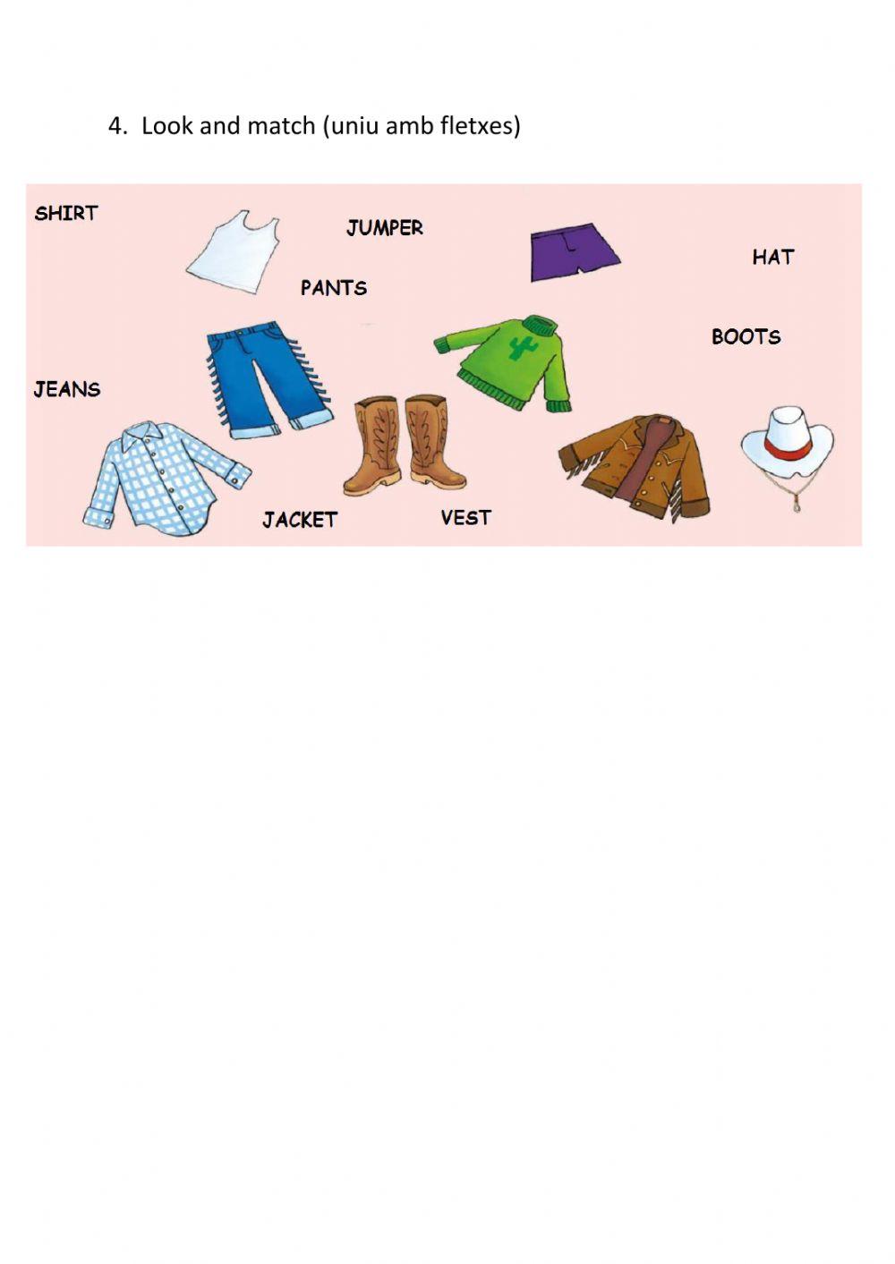Clothes online exercise for 1st | Live Worksheets