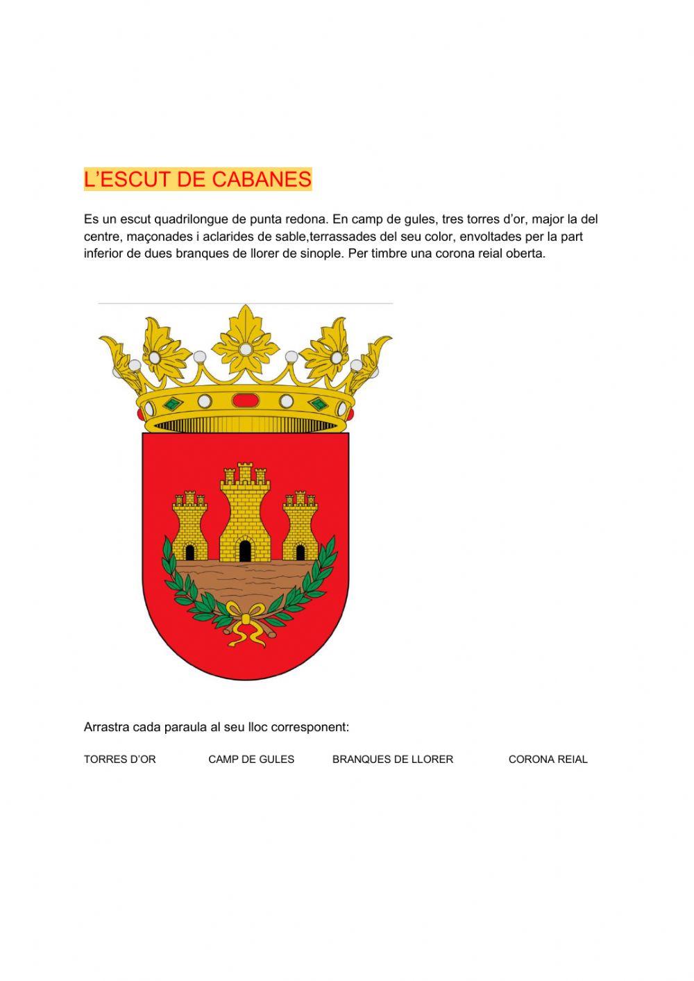 ELS CASTELLS I L'ESCUT DE CABANES online exercise for | Live Worksheets