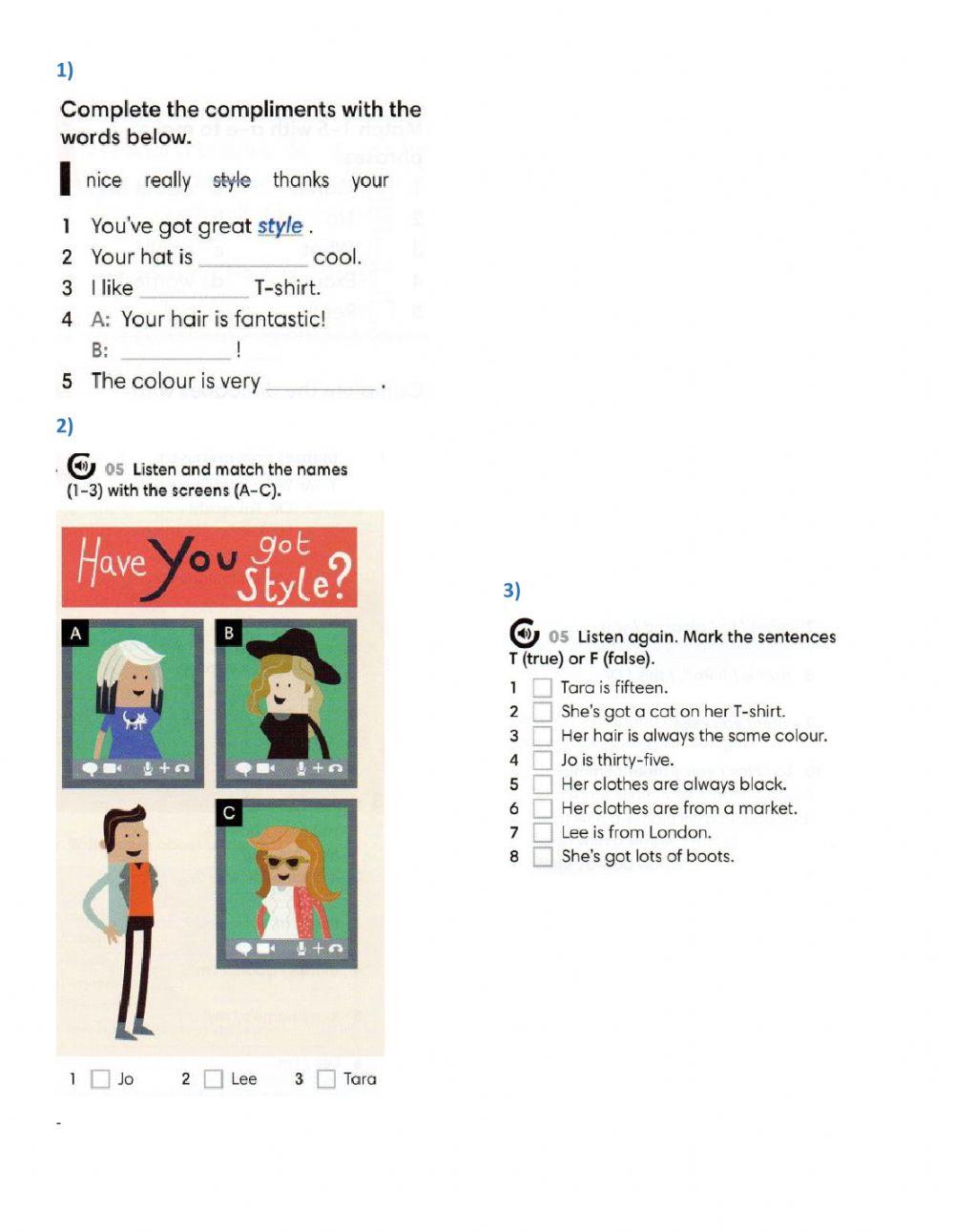 Giving compliments and Describing people. online exercise for | Live ...