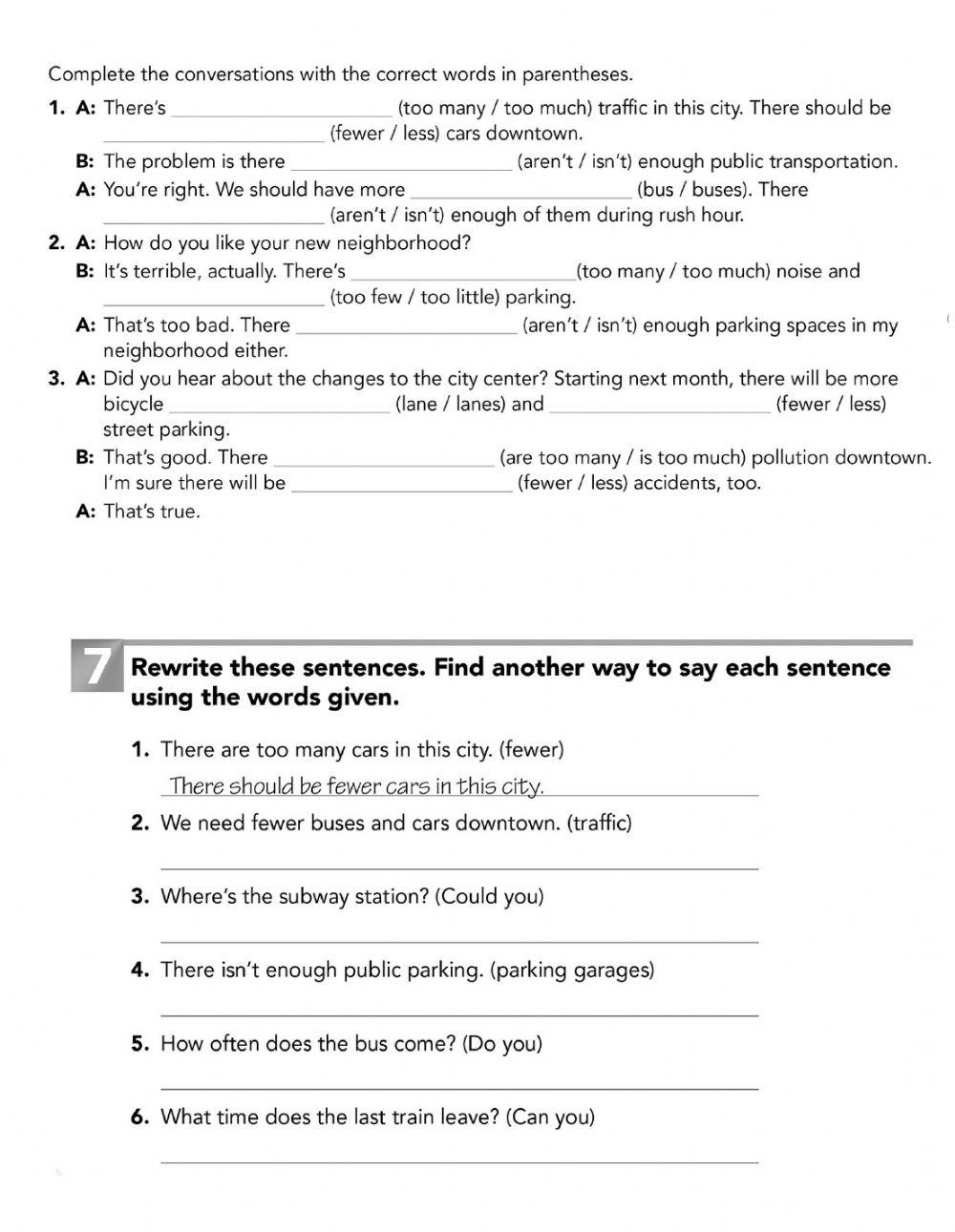 Interchange 2 Unit 2 Grammar A Expressions of Quantity online exercise ...