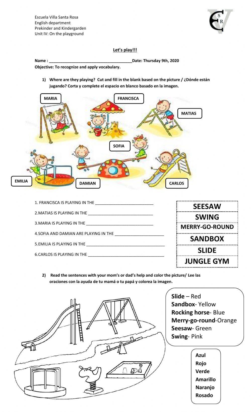 Playground interactive activity | Live Worksheets