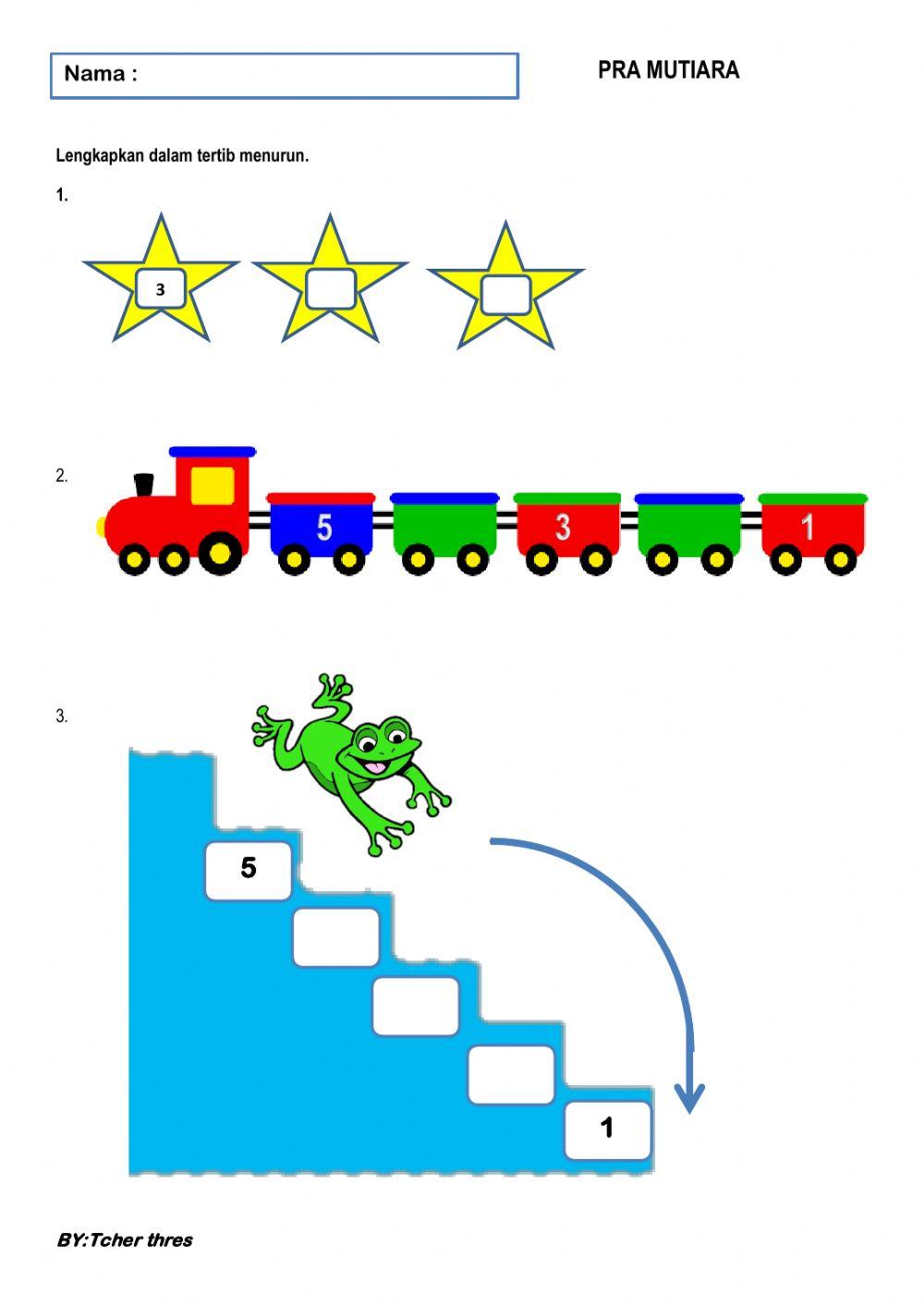 Tertib menaik worksheet | Live Worksheets