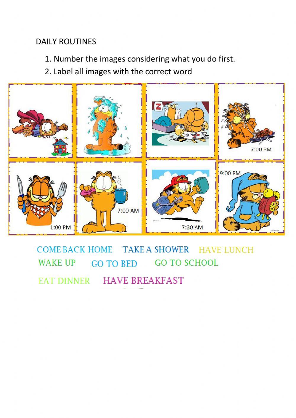 Daily Routines online exercise for 1st grade | Live Worksheets
