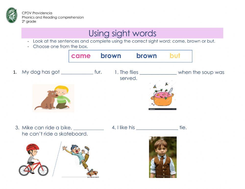 Sight words free activity | Live Worksheets