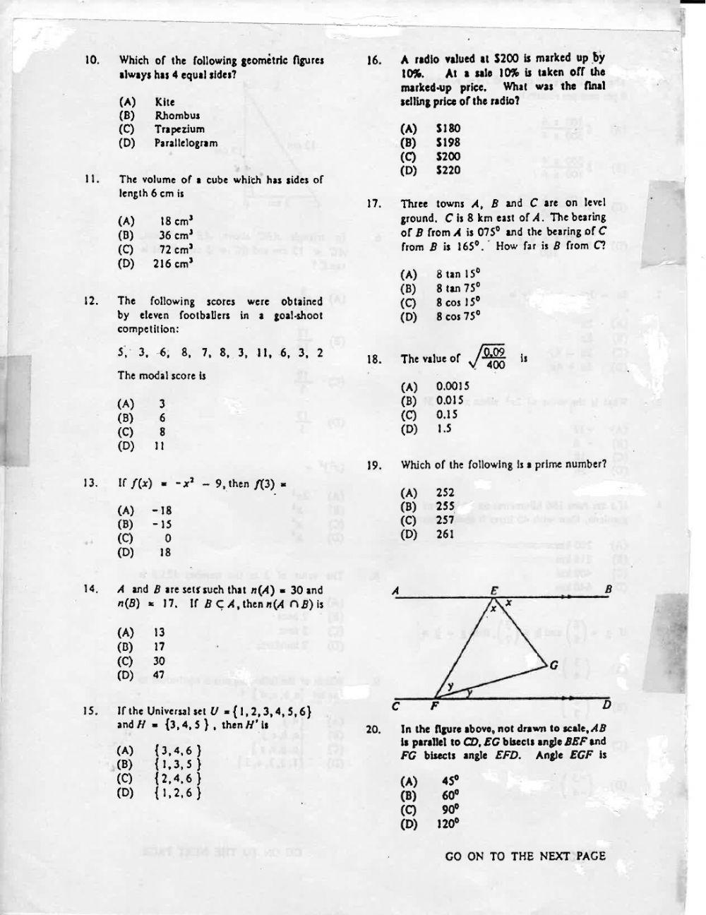 CSEC MCQ 2 online exercise for | Live Worksheets