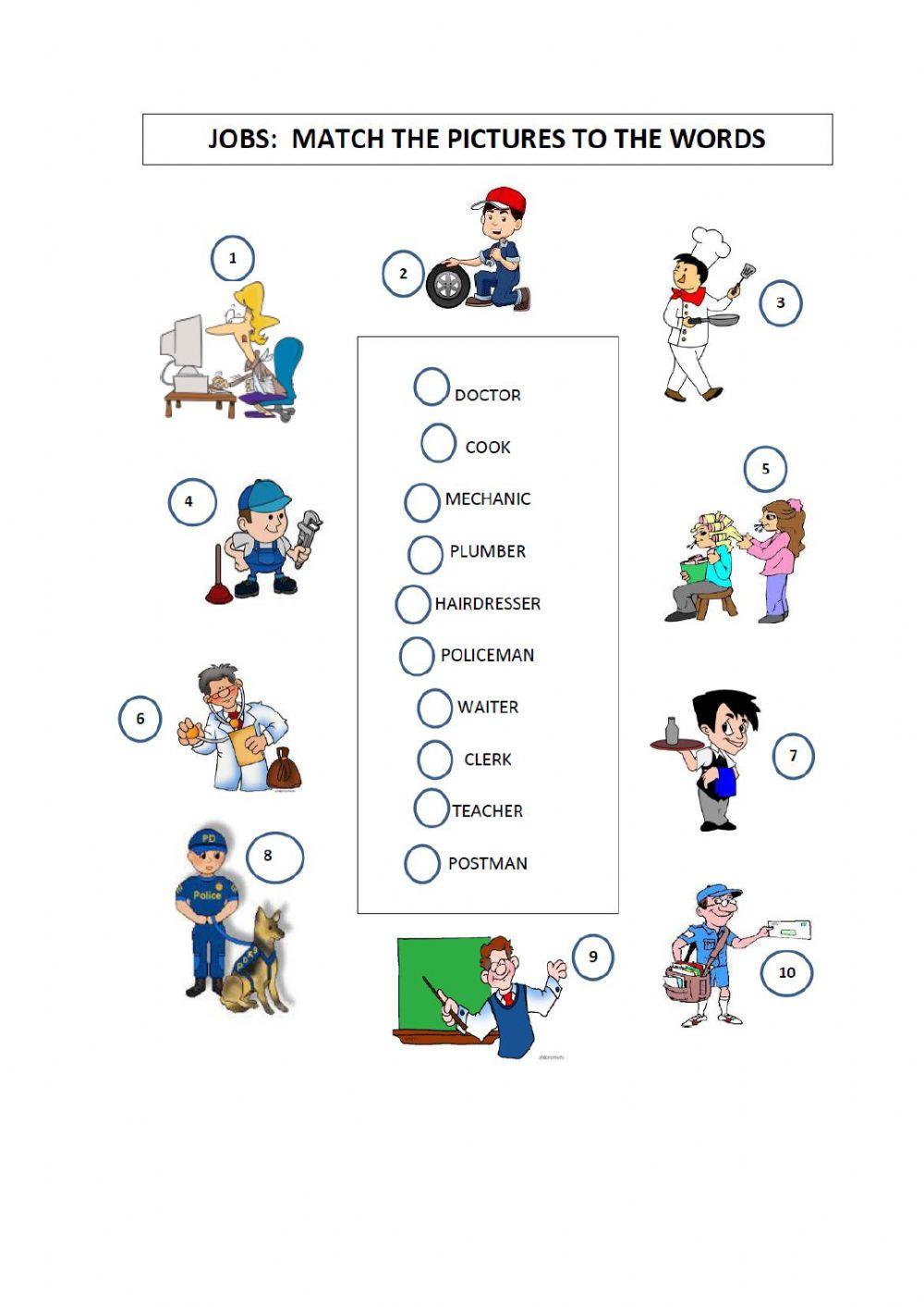 Jobs online exercise for GRADES 3 AND 4 | Live Worksheets