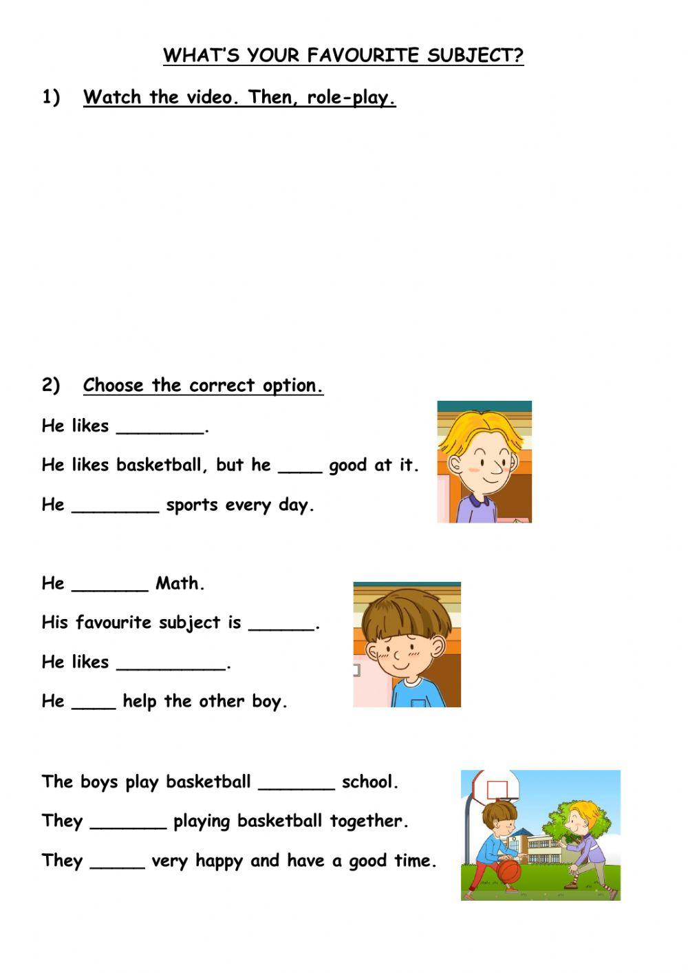 School subjects - Likes and dislikes worksheet | Live Worksheets