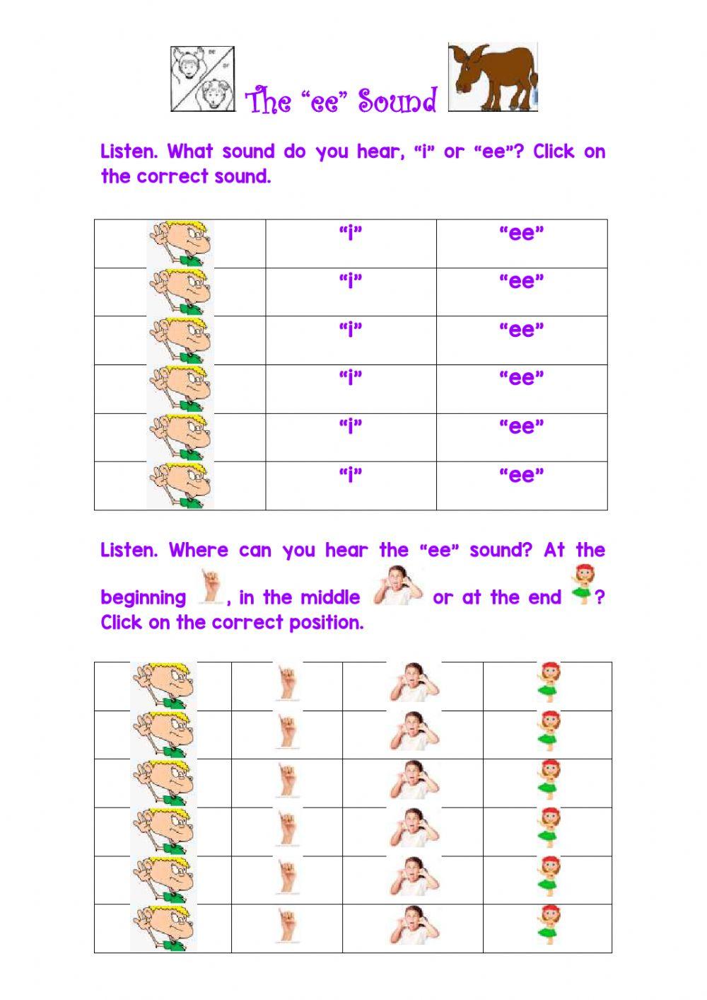 Ee Sound Worksheets