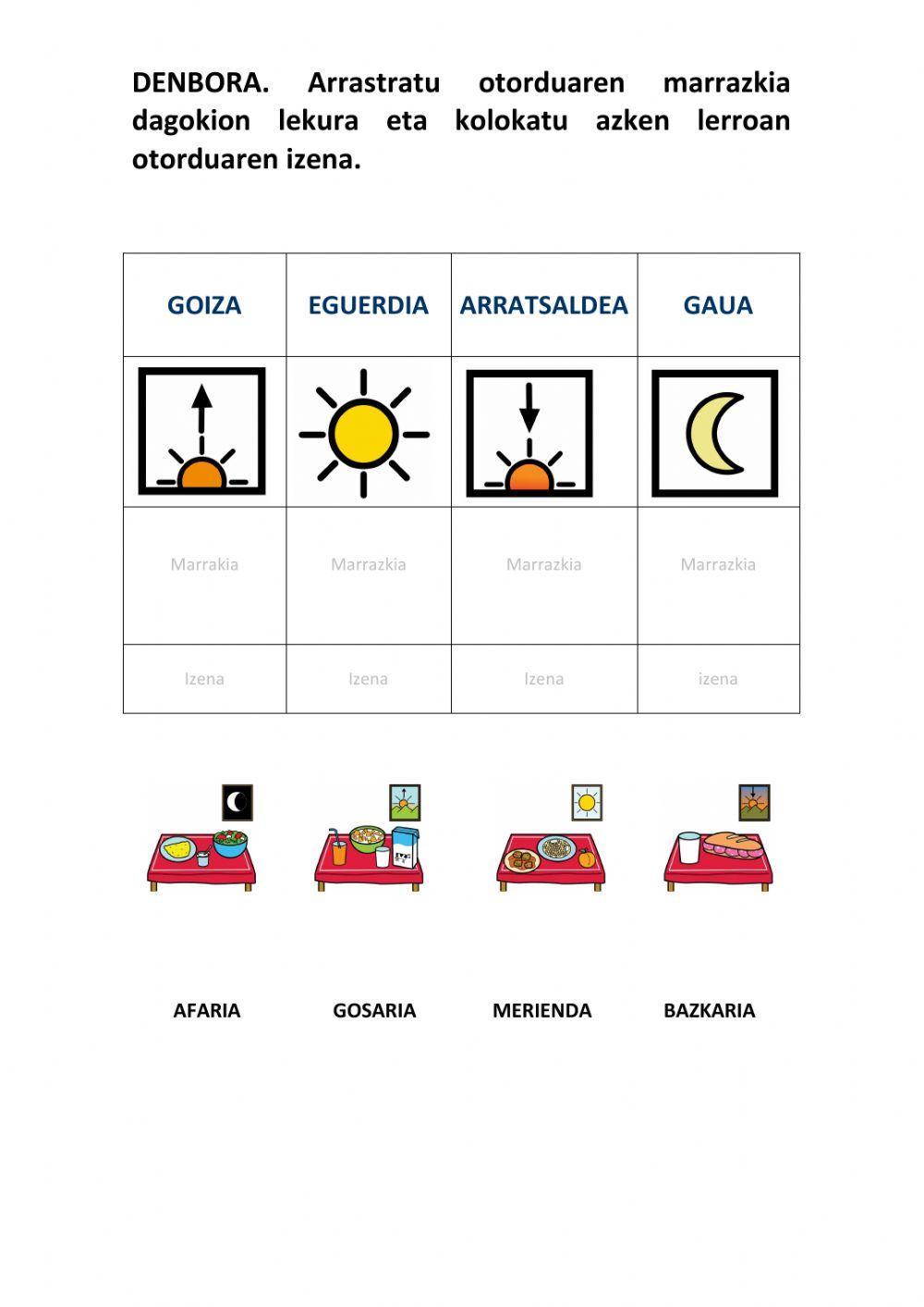 Denbora | Free Interactive Worksheets | 254565