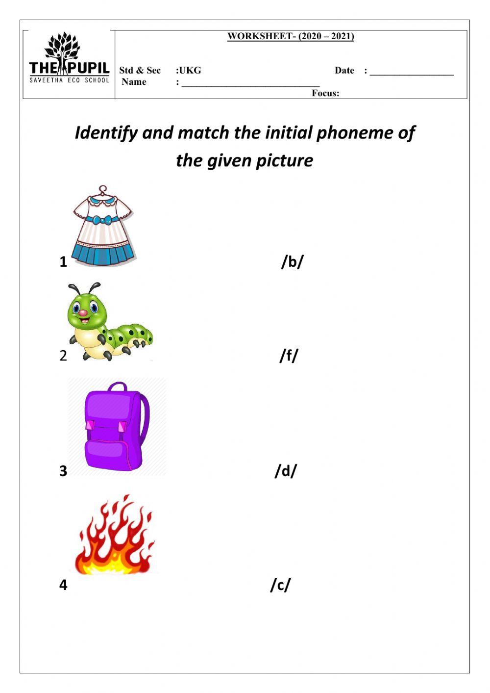 Match exercise for UKG | Live Worksheets