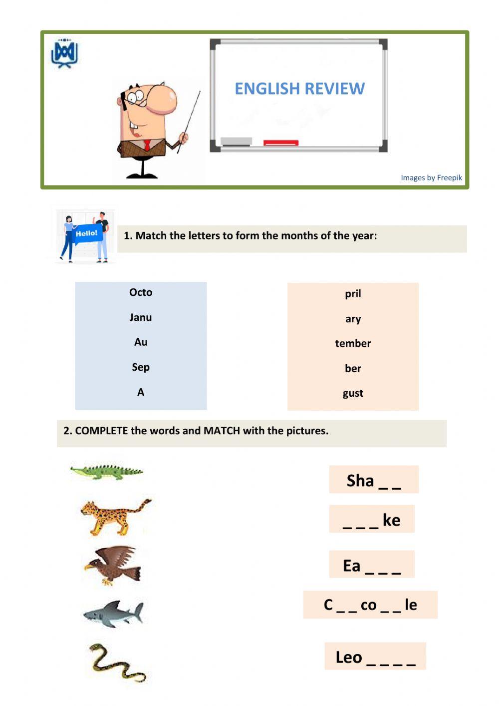 English review interactive exercise | Live Worksheets
