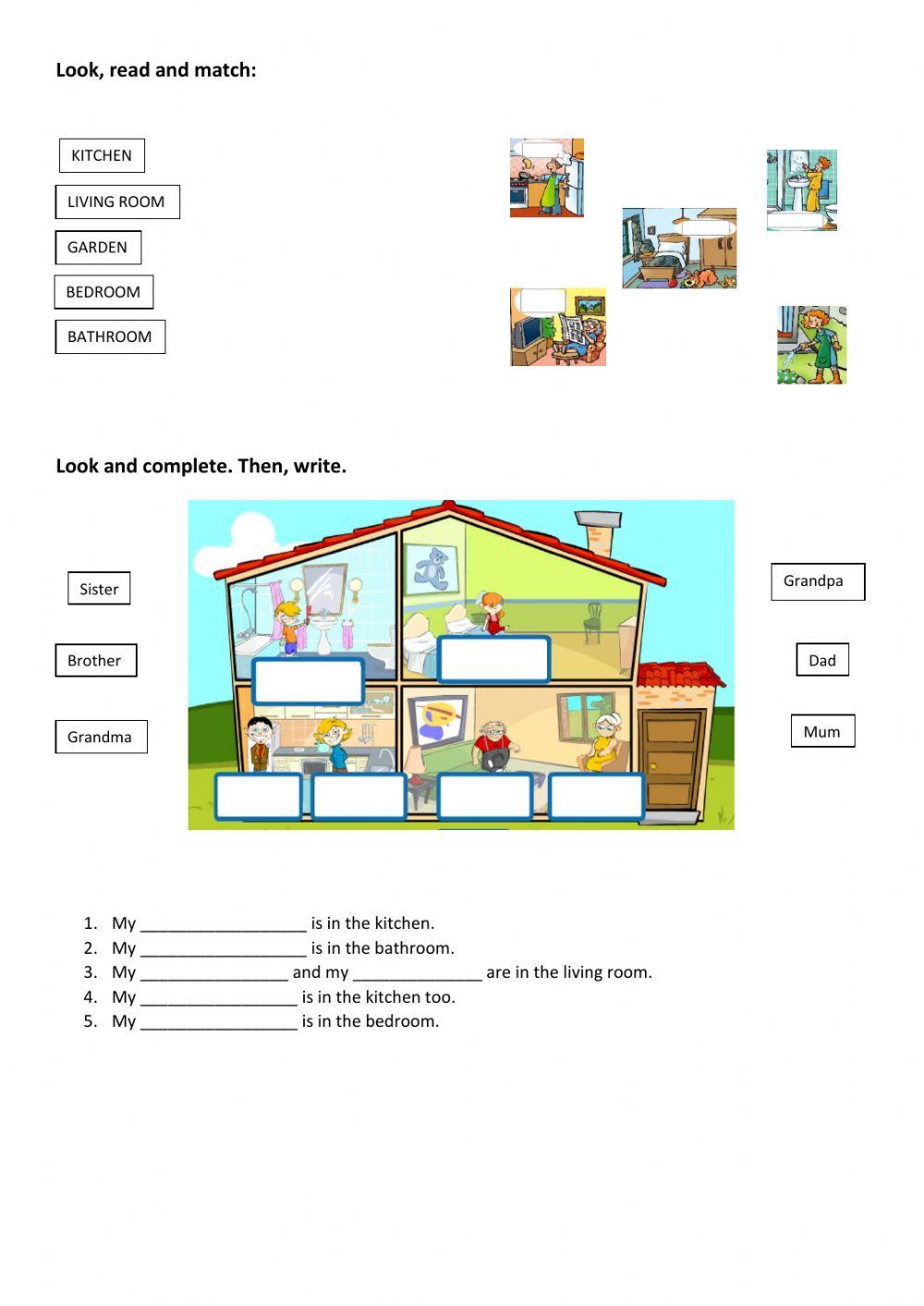 We are at home! worksheet | Live Worksheets