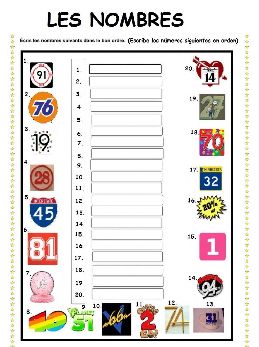 LES NOMBRES | Free Interactive Worksheets | 5792048