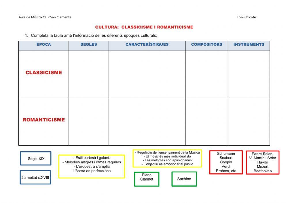 Classicisme i R… | Free Interactive Worksheets | 255808