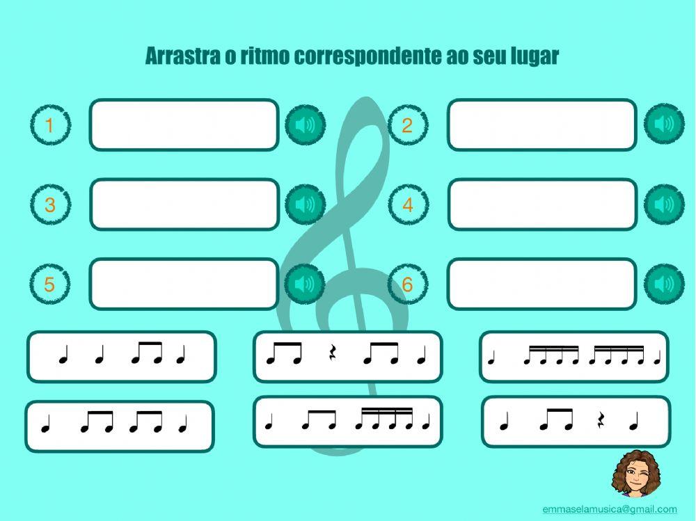 Coloca o ritmo … | Free Interactive Worksheets | 256515