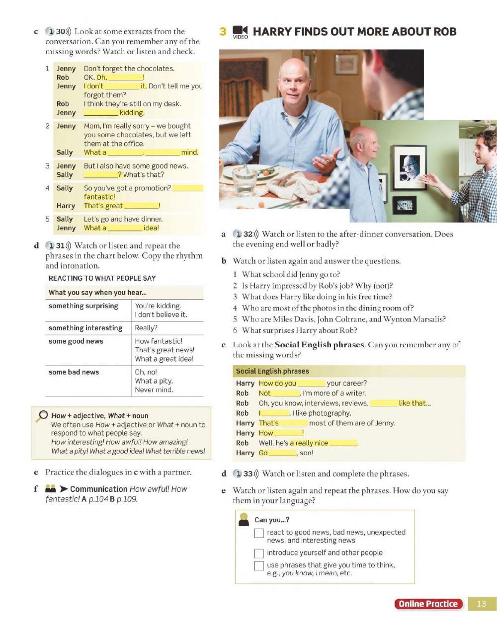 Practical English: Meeting the parents (Level 3) online exercise for ...