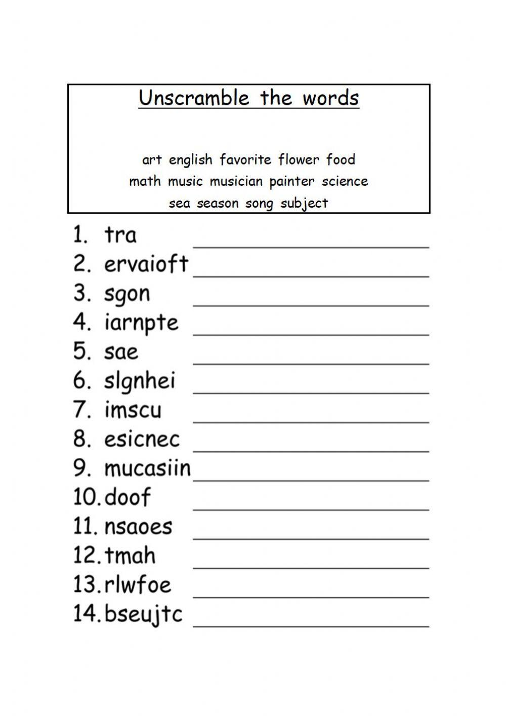 What's your fav… | Free Interactive Worksheets | 256552