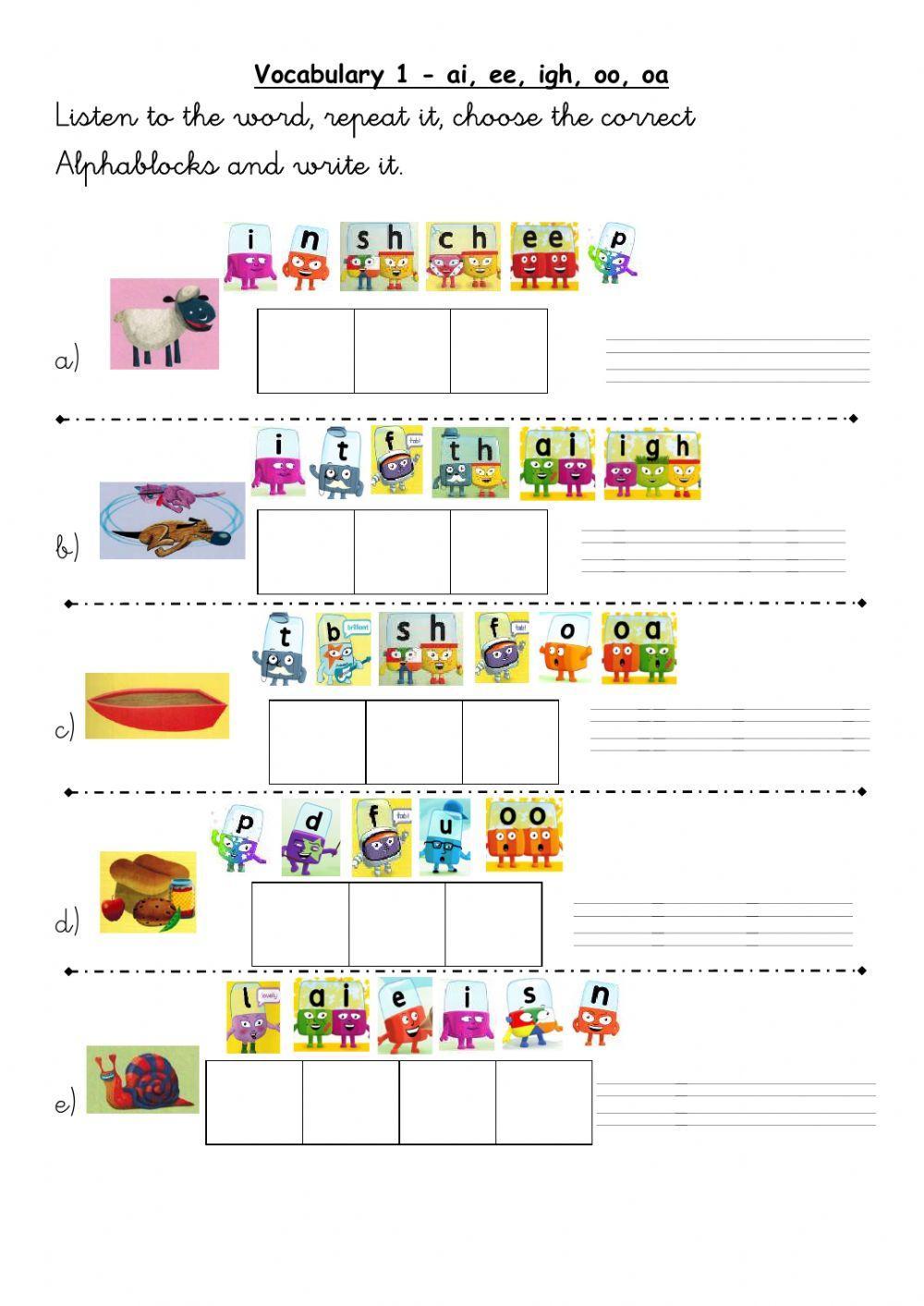 Vocabulary 1 (a… | Free Interactive Worksheets | 256923