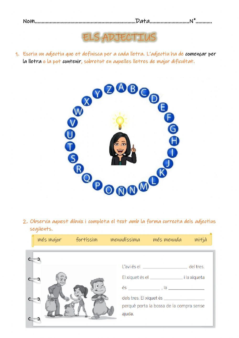 Adjectius | Free Interactive Worksheets | 257166