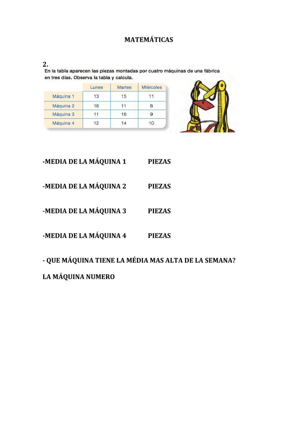 Matematicas online activity for 4 | Live Worksheets