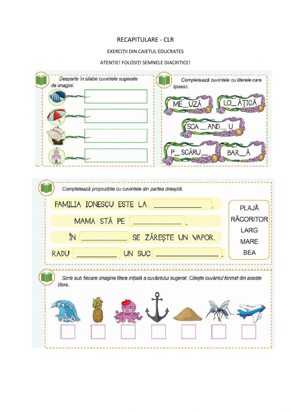 Recapitulare interactive activity | Live Worksheets