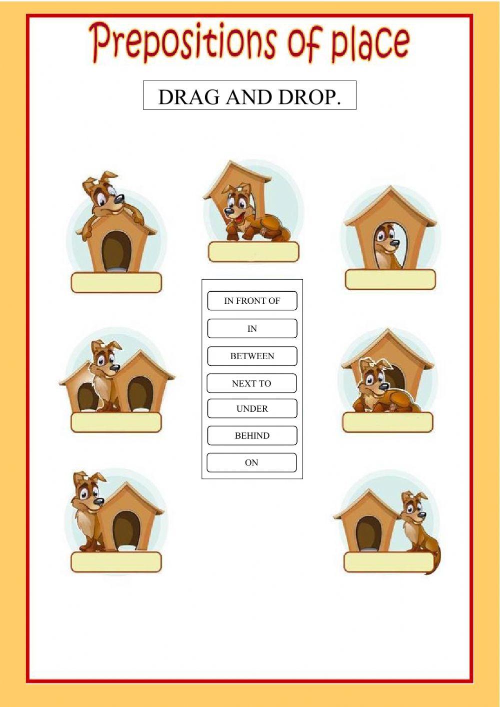 Prepositions online exercise for 1 | Live Worksheets