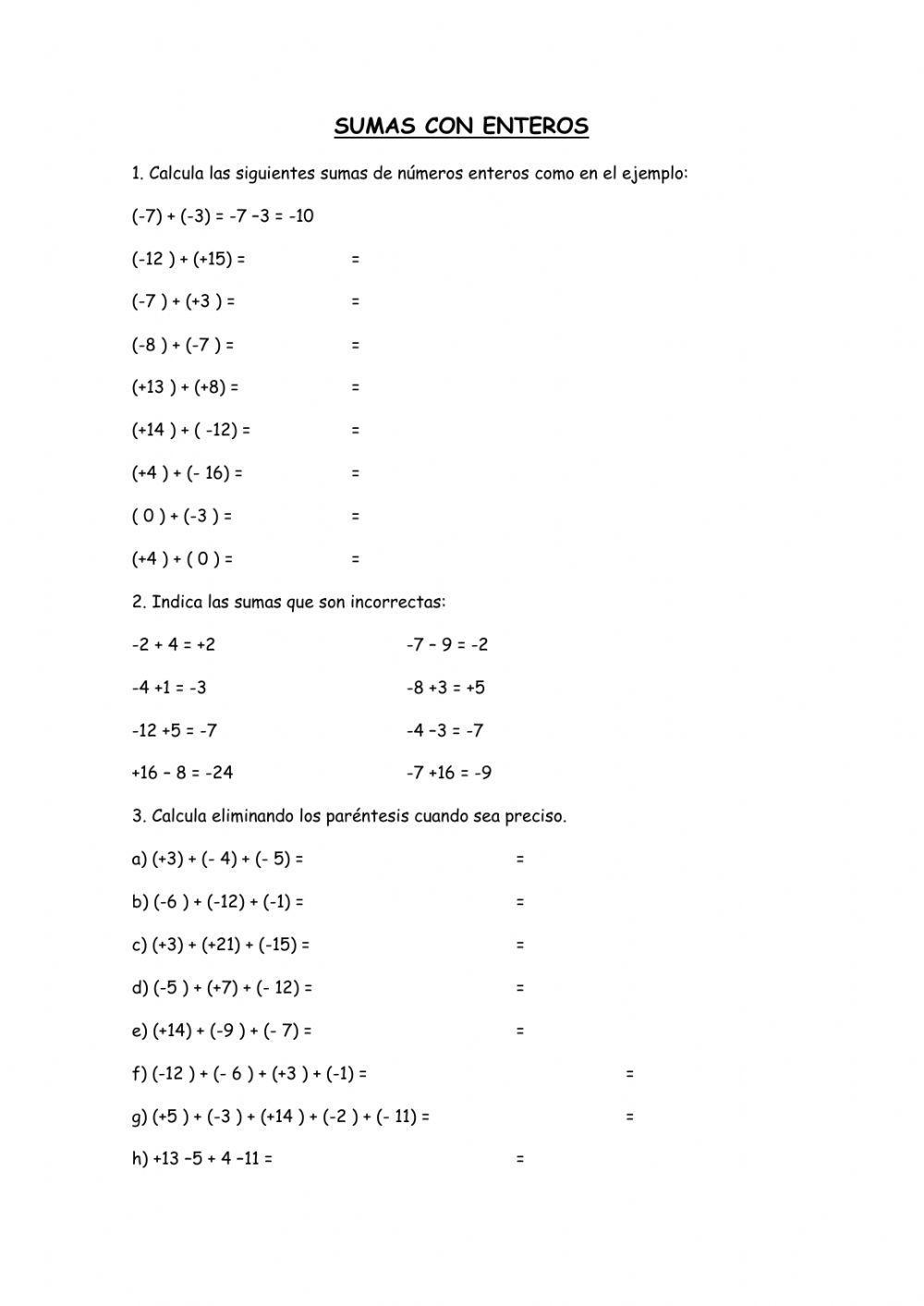 Sumas con enter… | Free Interactive Worksheets | 260902