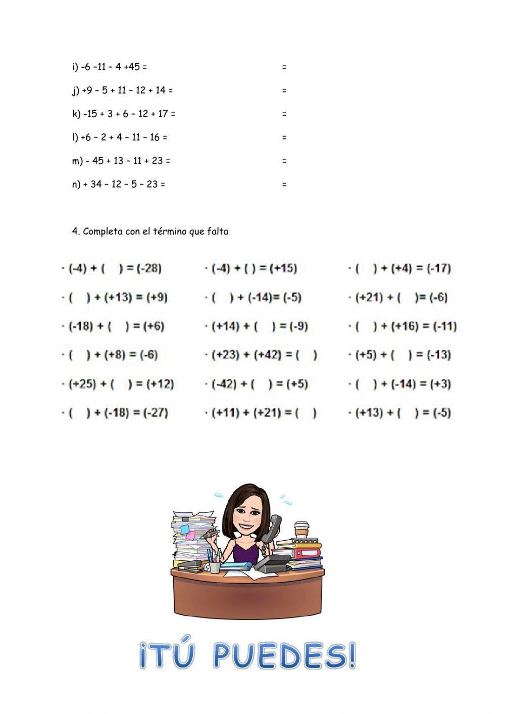 Sumas con enter… | Free Interactive Worksheets | 260902