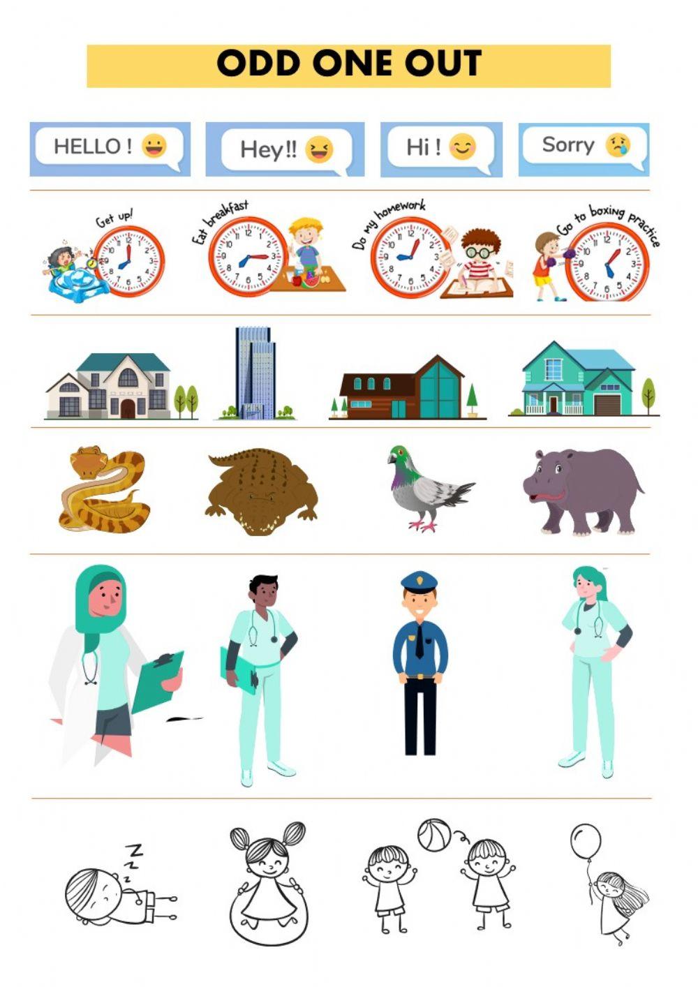 Odd one out activity for Segundo de Primaria | Live Worksheets