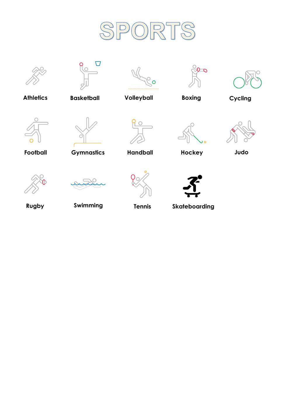 Sports online exercise for Beginners | Live Worksheets