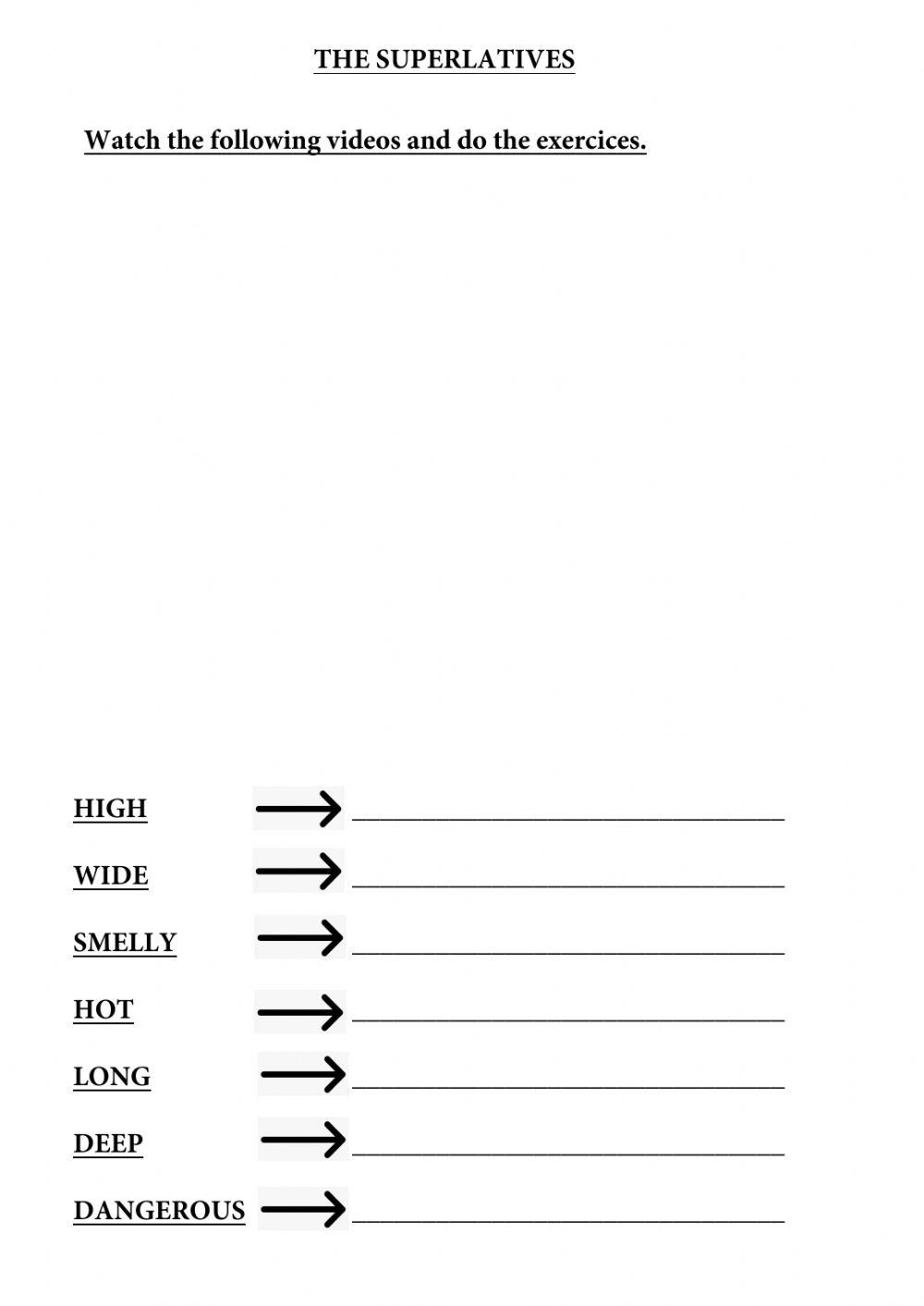 Superlatives free online worksheet | Live Worksheets