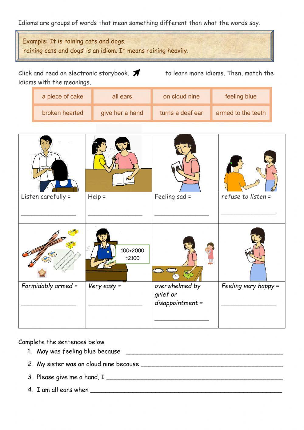 Idioms | Free Interactive Worksheets | 261842