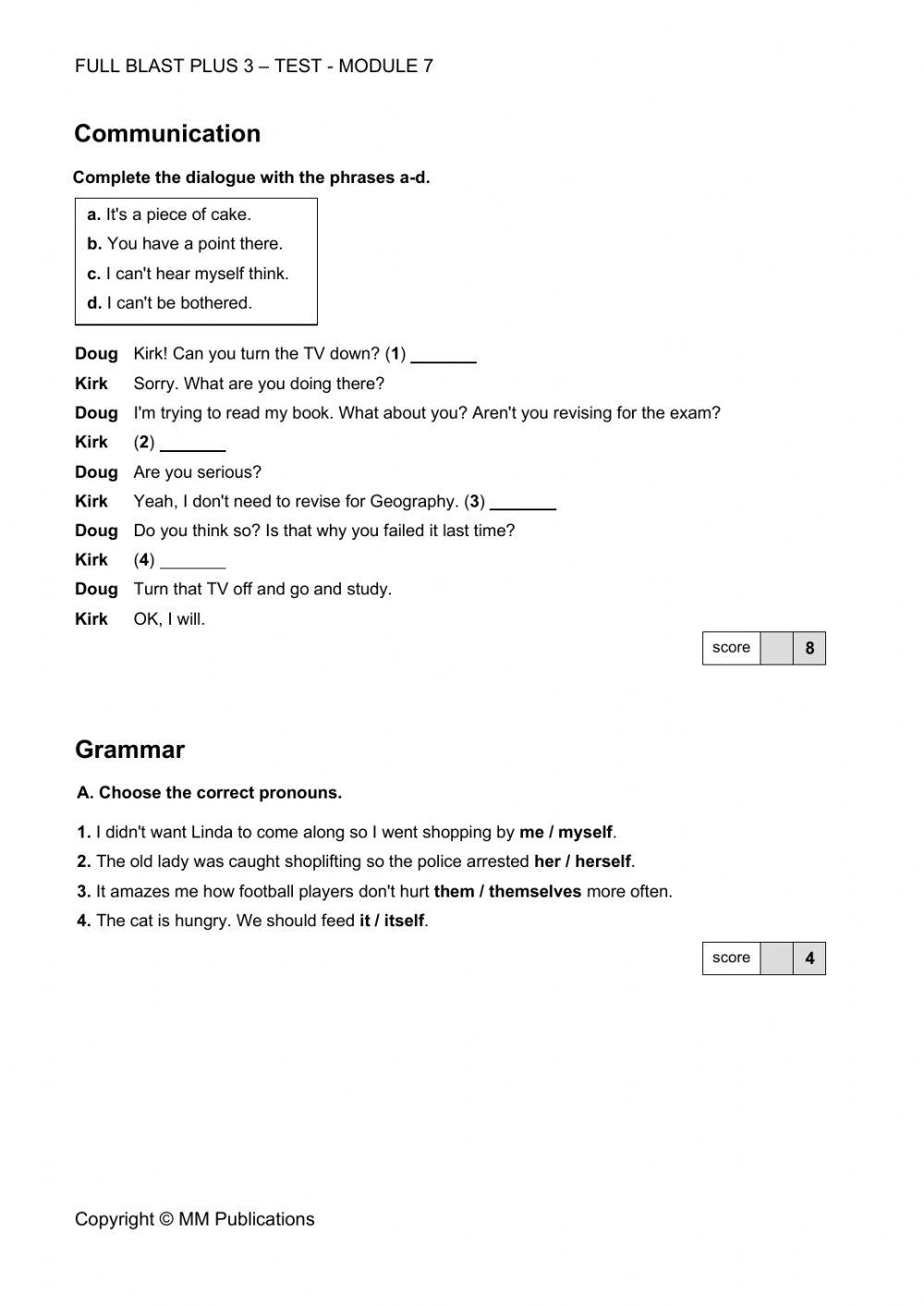 Full Blast 3 Un… | Free Interactive Worksheets | 5806414