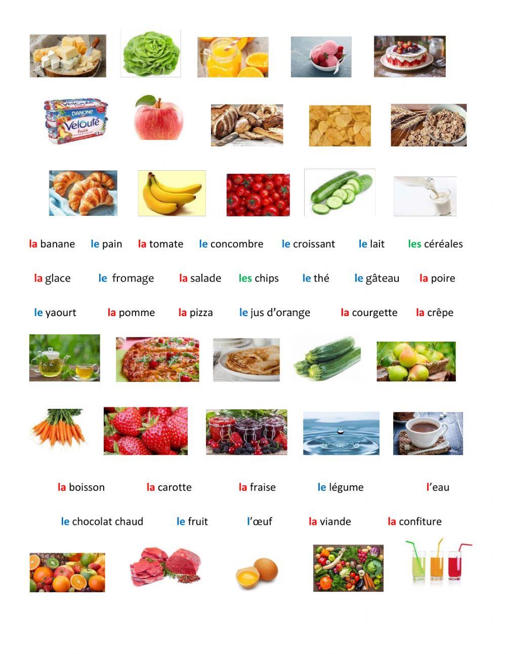 Aliments online activity | Live Worksheets