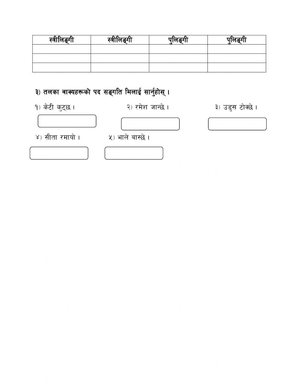 Linga Nepali byakaran online exercise for | Live Worksheets