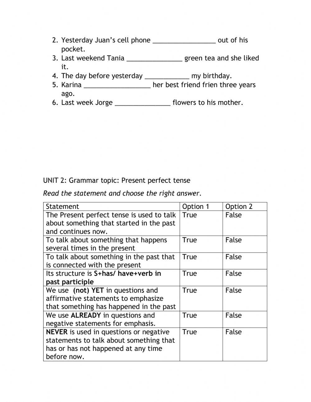 Midterm exam exercise | Live Worksheets