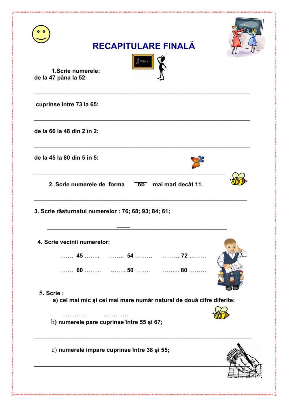 Recapitulare finală MEM worksheet | Live Worksheets